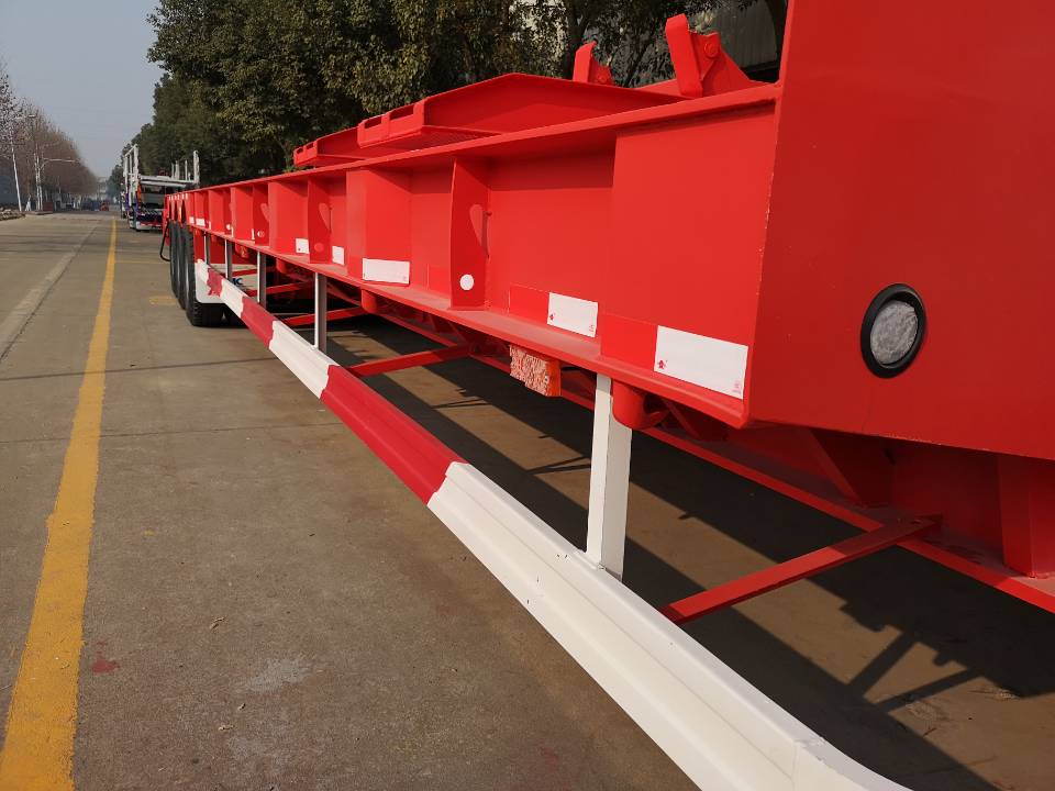 3 axle 70T 80T Low Bed Semitrailer load construction machinery low boy ...