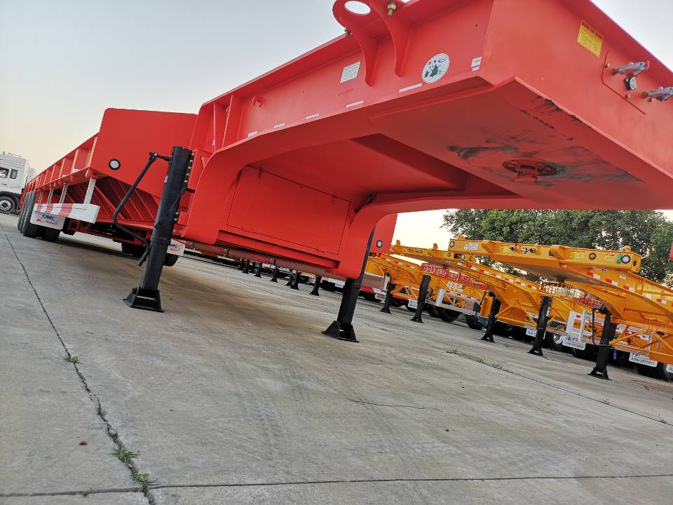Heavy Duty Multifuctional Flat bed container Low Bed Semitrailer ...