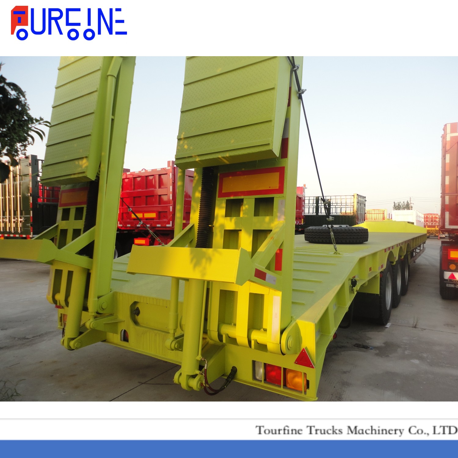 2 axle 3 axle 40t, 50t,60t Low Bed Semitrailer for sale - Tourfine the ...