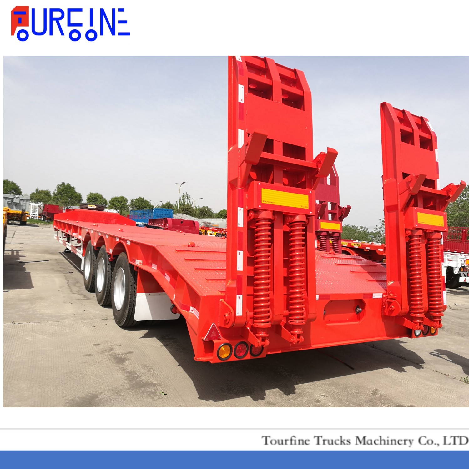 Heavy Duty Multifuctional Flat bed container Low Bed Semitrailer ...