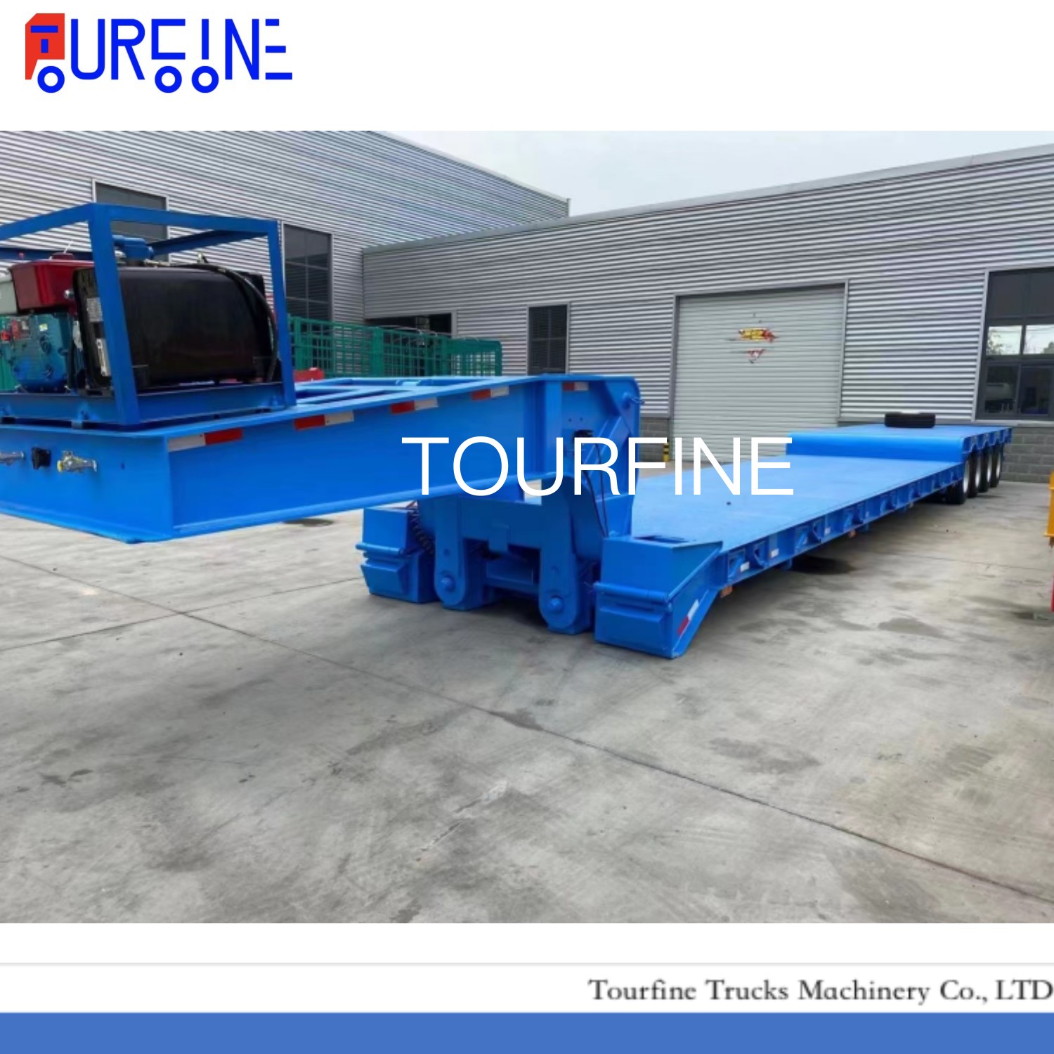 4 Axle 100T 120T 150T 160T Lowboy Gooseneck Semi Trailer - Tourfine the ...