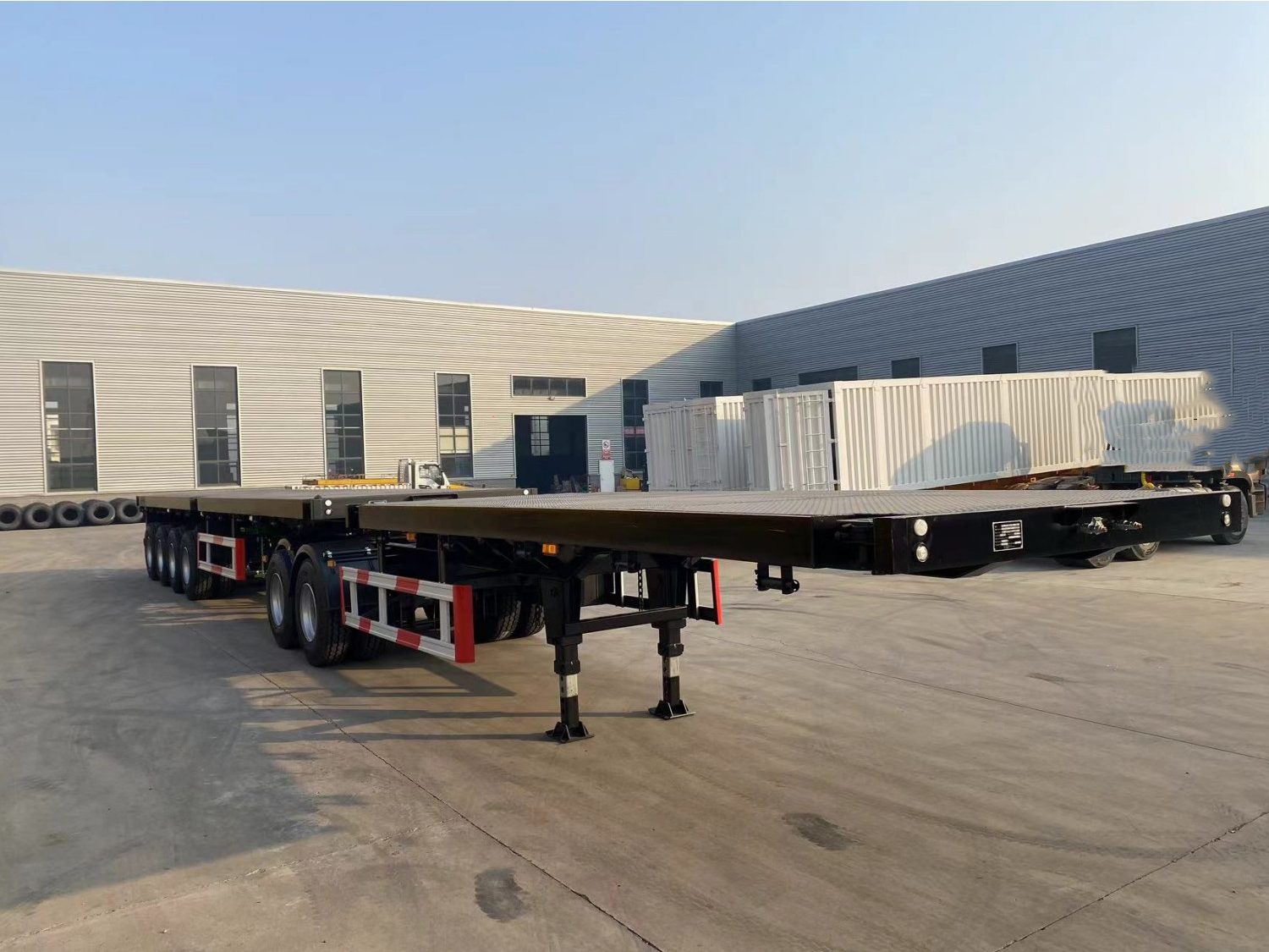 20FT 40FT Superlink Flatbed Trailer Cargo Interlink Flatbed Deck Temi ...
