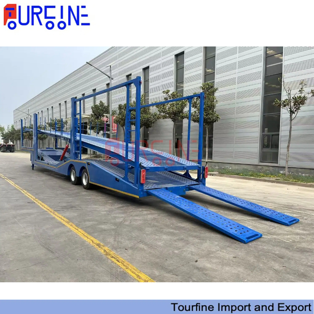 2 Axles 8 Cars Car Carrier Truck Trailer for Sale - Tourfine the Best ...