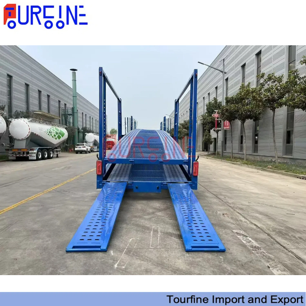 2 Axles 8 Cars Vehicle Transport Semi Trailer Car Carrier Truck Trailer ...